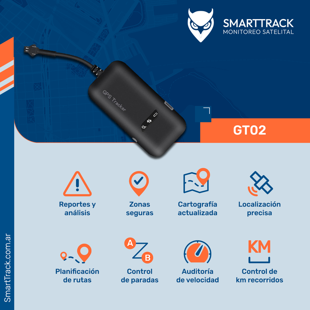 Smarttrack GPS GT02 | Smarttrack - Rastreo satelital y Control de flotas